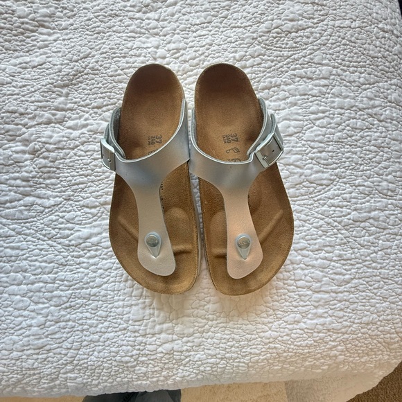 Papillio | Shoes | Papillio Sandals In Silver And Tan | Poshmark